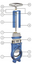 Orbinox EB Bi-Directional Knife Gate Valve, Cast Iron/Stainless Steel ...