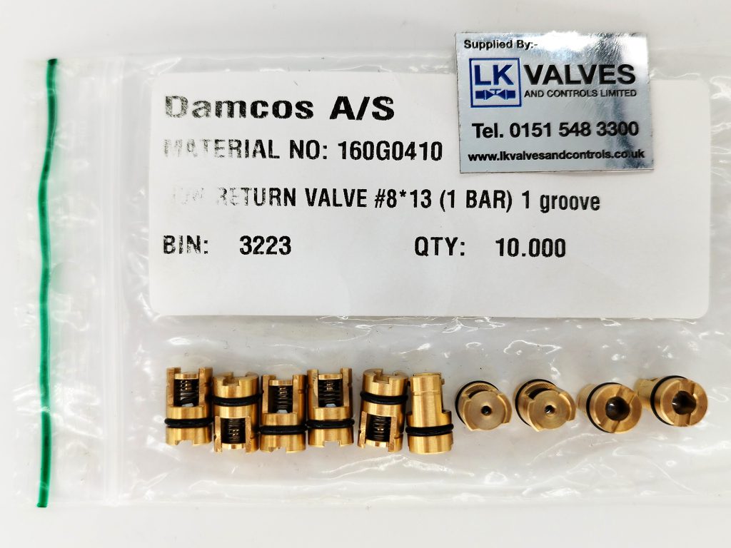 160G0410 - Damcos Non Return Valve 8 x 13 (1 bar) 1 Groove - Damcos Spares