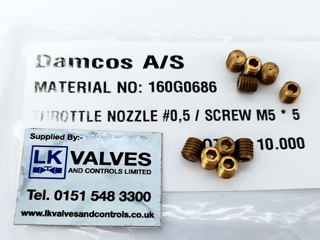 160G0686 - Damcos Throttle Nozzle 0,5 - Screw M5 x 5 - Damcos Spares